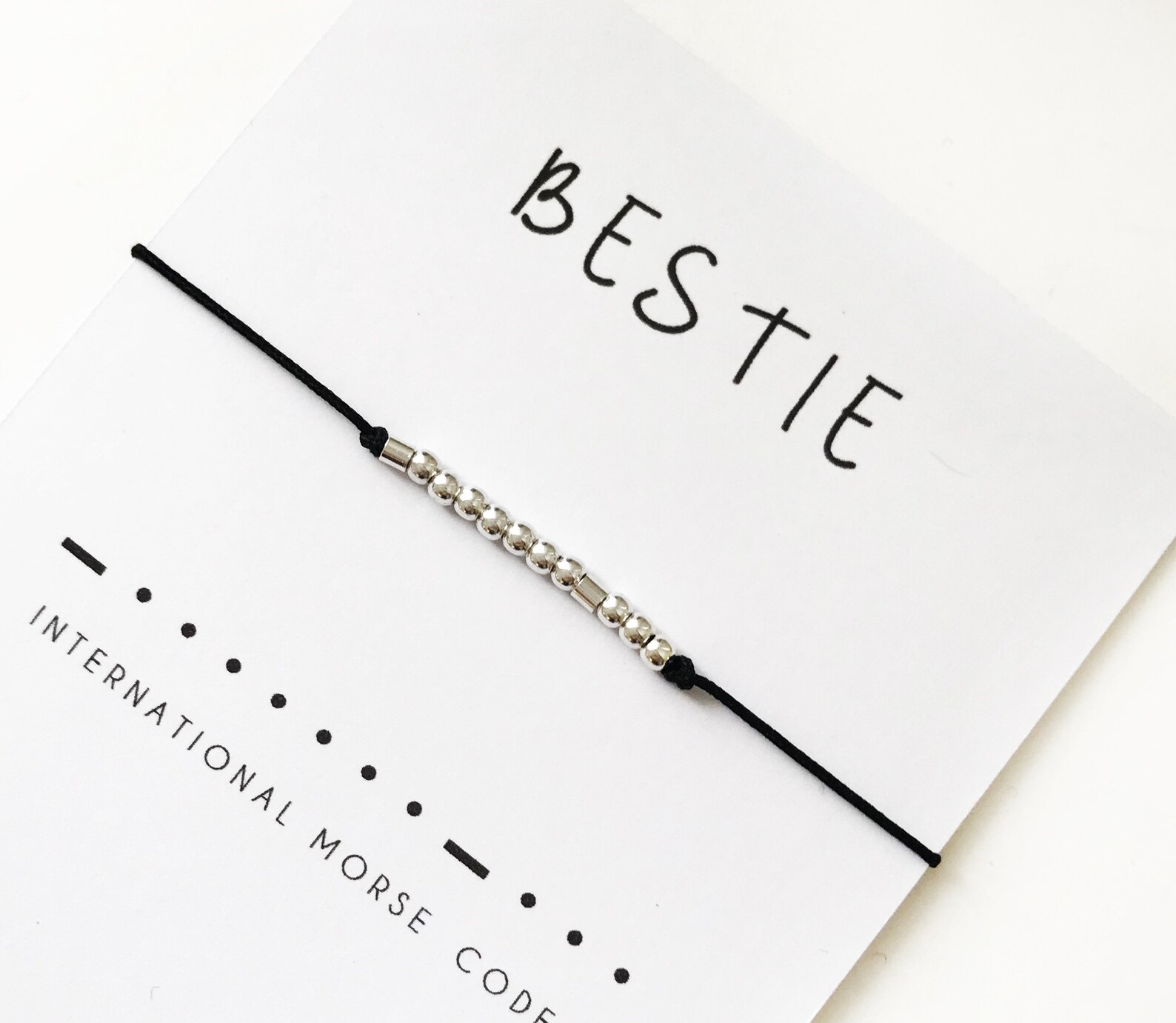 BESTIE Morse Code Bracelet, Sterling Silver Bracelet, Best Friend Gift ...