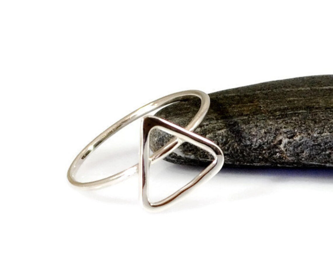 Element Ring. Sterling Silver Ring. Four Elements. Triangle | Etsy
