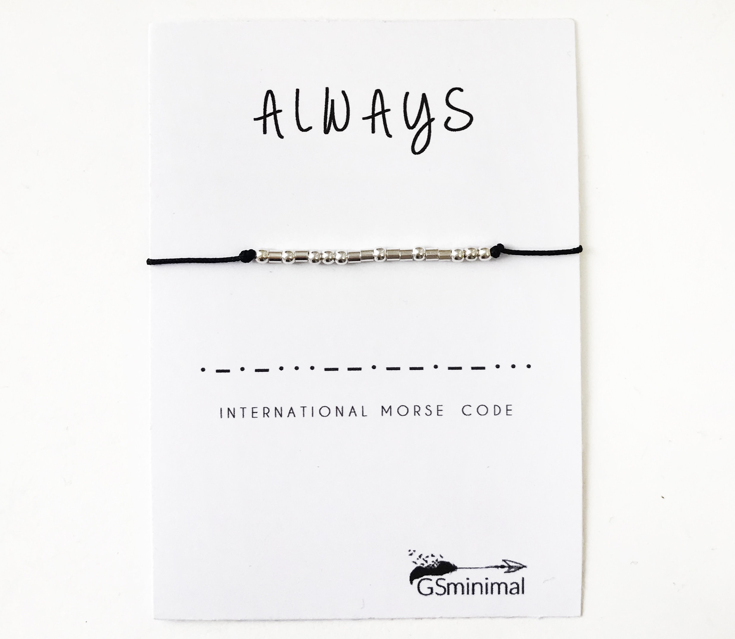 Always Morse Code Bracelet Sterling Silver Personalized Morse | Etsy