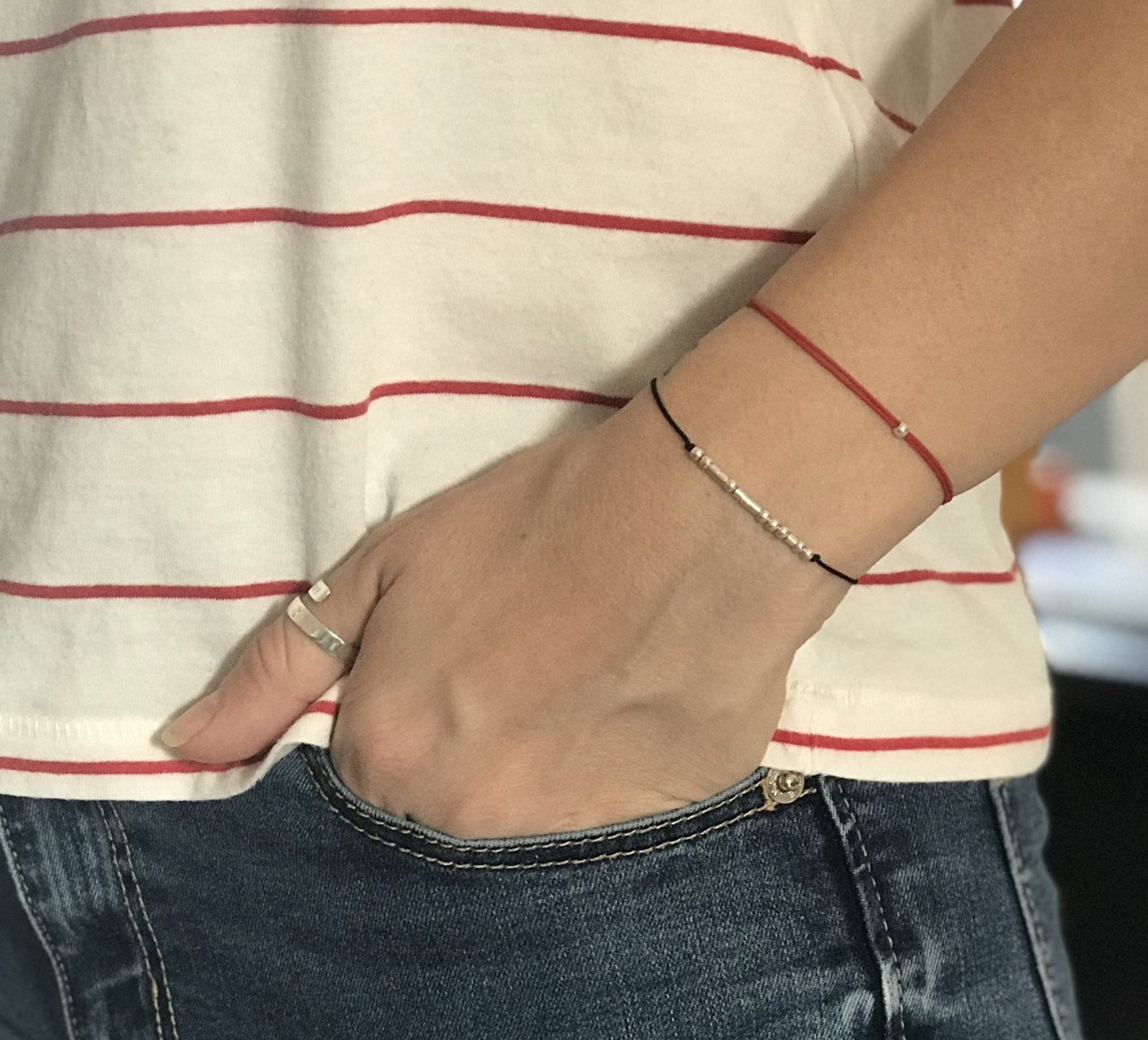 BESTIE Morse Code Bracelet Sterling Silver Bracelet Best | Etsy