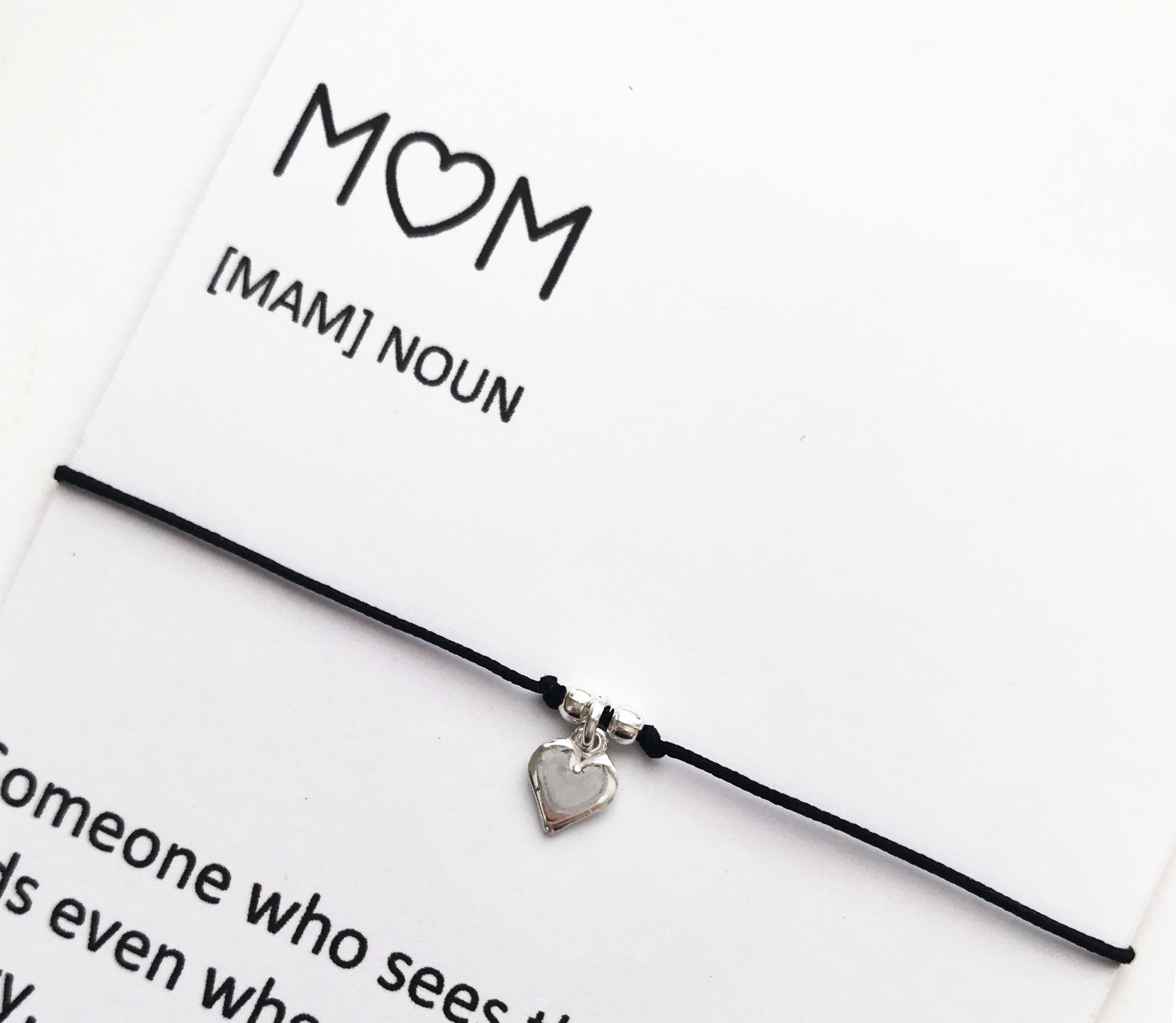 Mom Sterling Silver Heart Bracelet Mothers Day Gift Mother | Etsy