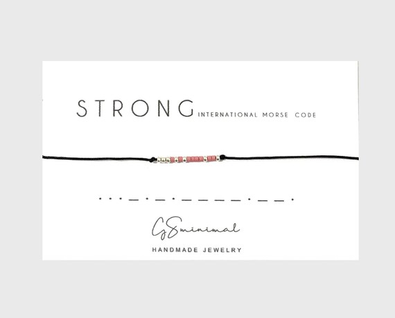 Strong Bracelet Strong Morse Code Bracelet Custom Morse Code | Etsy