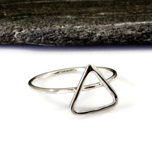 Element Ring. Sterling Silver Ring. Four Elements. Triangle Ring ...