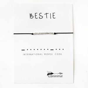 BESTIE Morse Code Bracelet, Sterling Silver Bracelet, Best Friend Gift ...