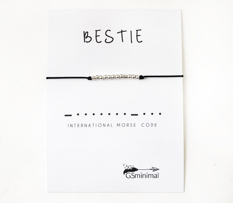 BESTIE Morse Code Bracelet, Sterling Silver Bracelet, Best Friend Gift ...