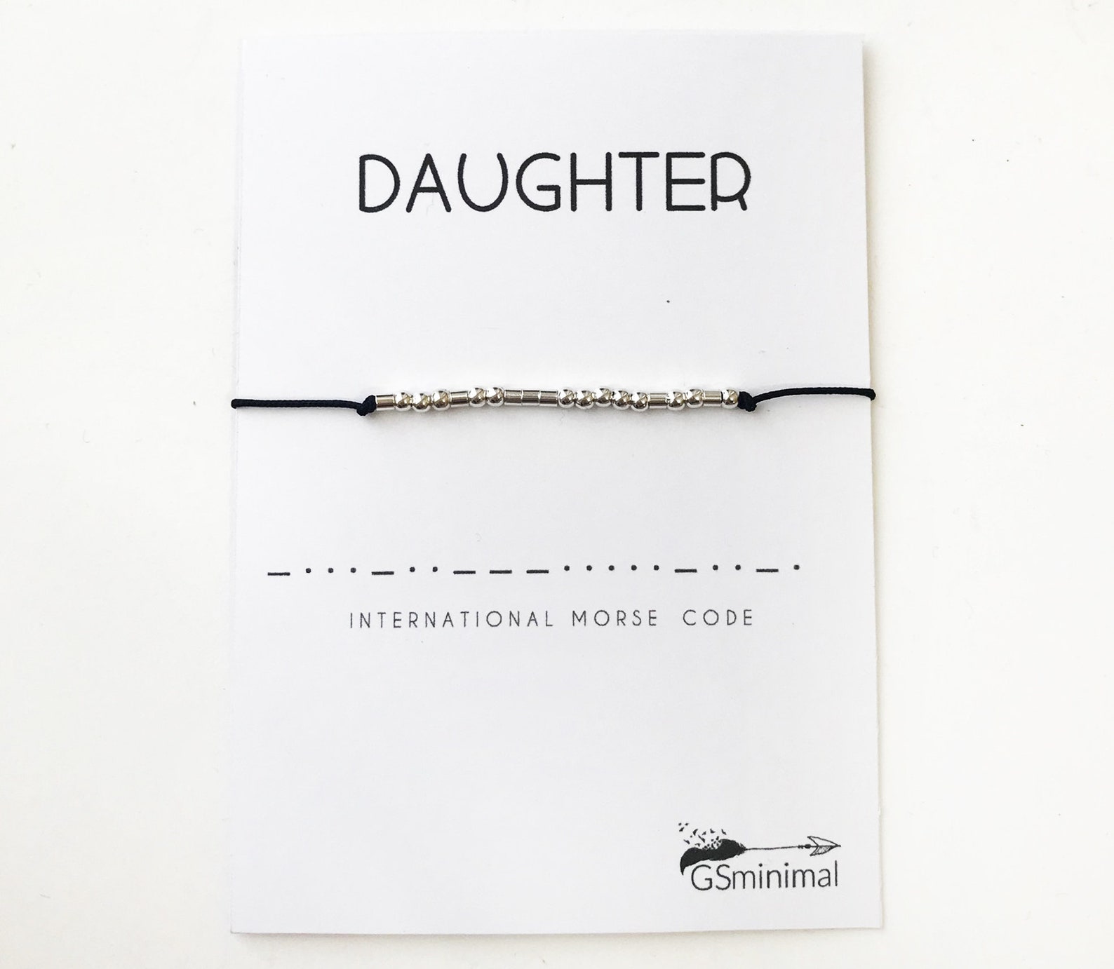 Daughter Morse Code Bracelet Sterling Silver Girls Bracelet - Etsy