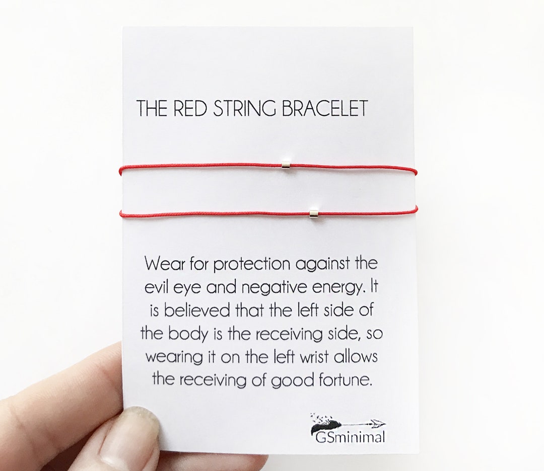 The Red String Bracelets, 2mm Tube Silver Bead, Bracelet Set, Couple ...