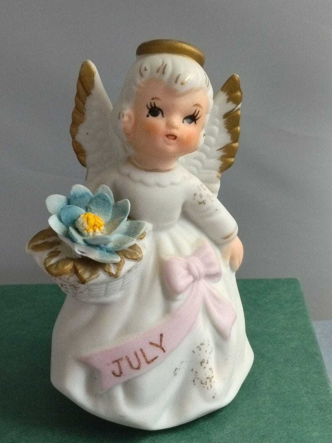 Vintage Lefton July Birthday Angel Ceramic Figurine Japan 3332 Broken ...