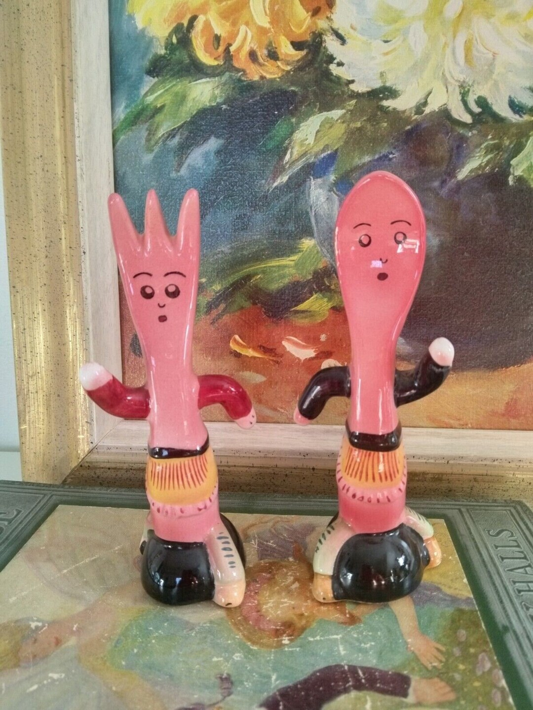 Vintage 1950s Anthropomorphic Fork and Spoon Salt & Pepper Shakers ...