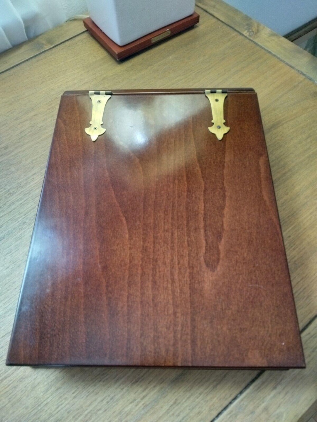 Bombay Company Wooden Box Hinged, Lined, Keepsake, Memory, Bible, Brass ...