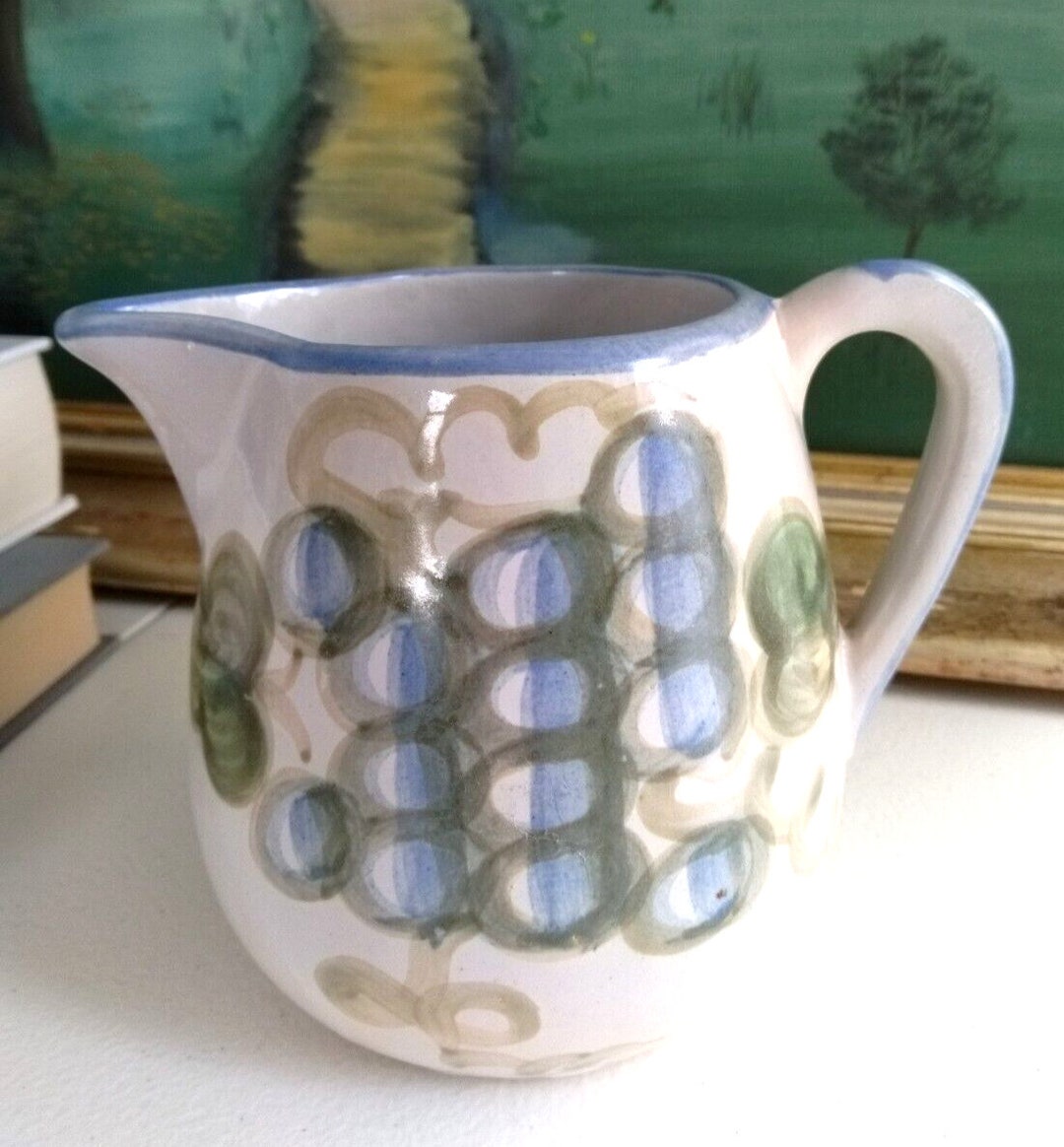 Louisville Stoneware Kentucky Pottery Country Grape Pitcher Creamer ...