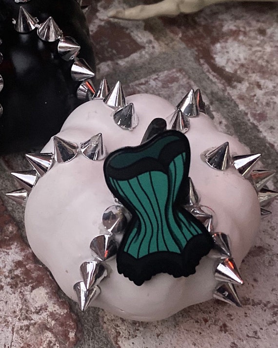 1.5 Corset Laser Cut Black Acrylic Pin | Etsy
