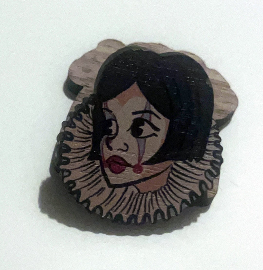 1.5" Wood Pin Clown - Etsy
