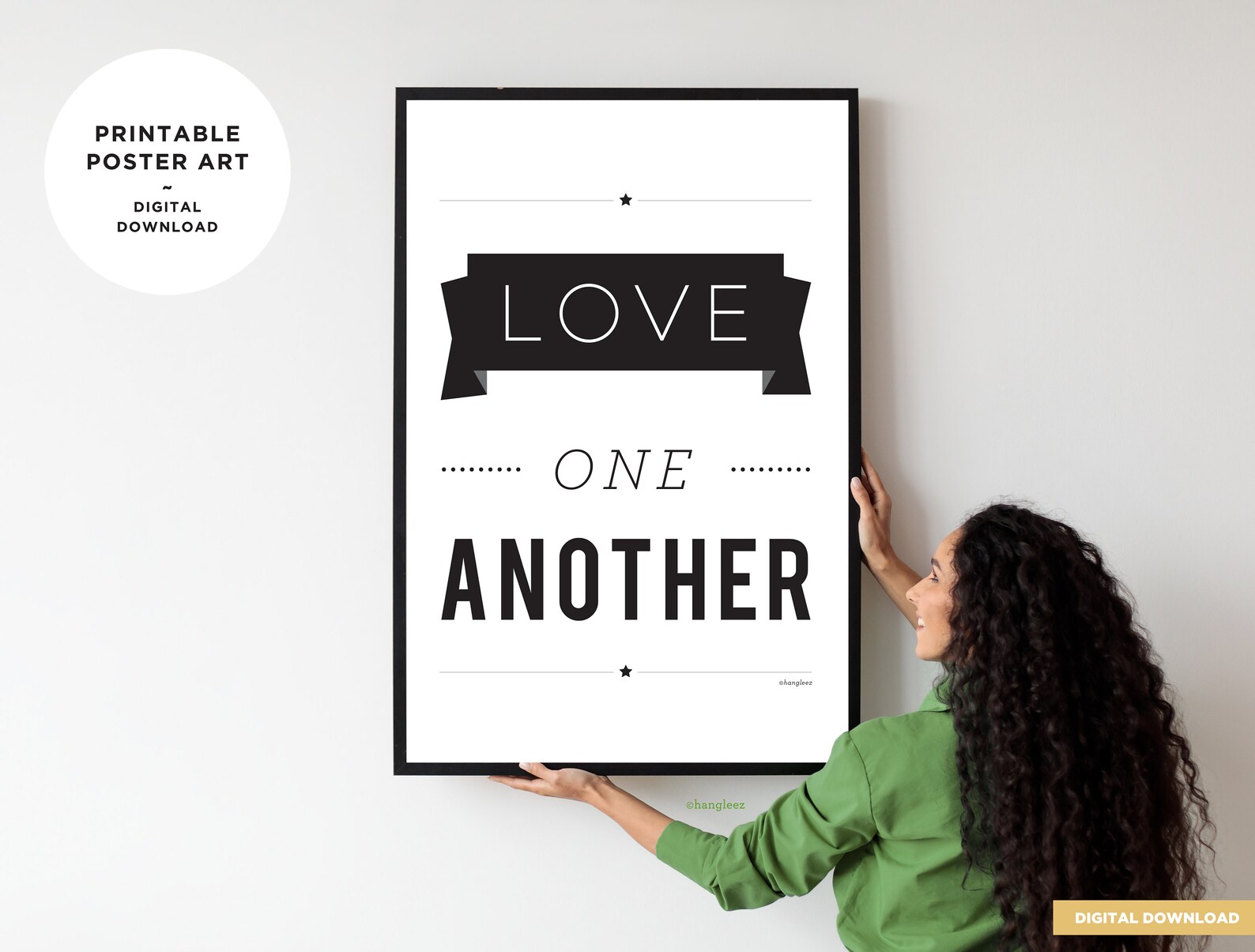 Love One Another, PRINTABLE Wall Poster Art, Typography Statement ...