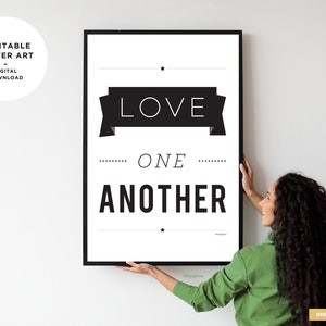 Love One Another, PRINTABLE Wall Poster Art, Typography Statement ...