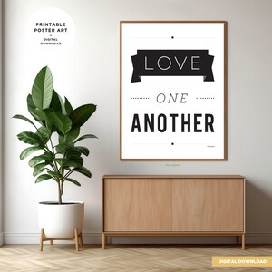 Love One Another, PRINTABLE Wall Poster Art, Typography Statement ...