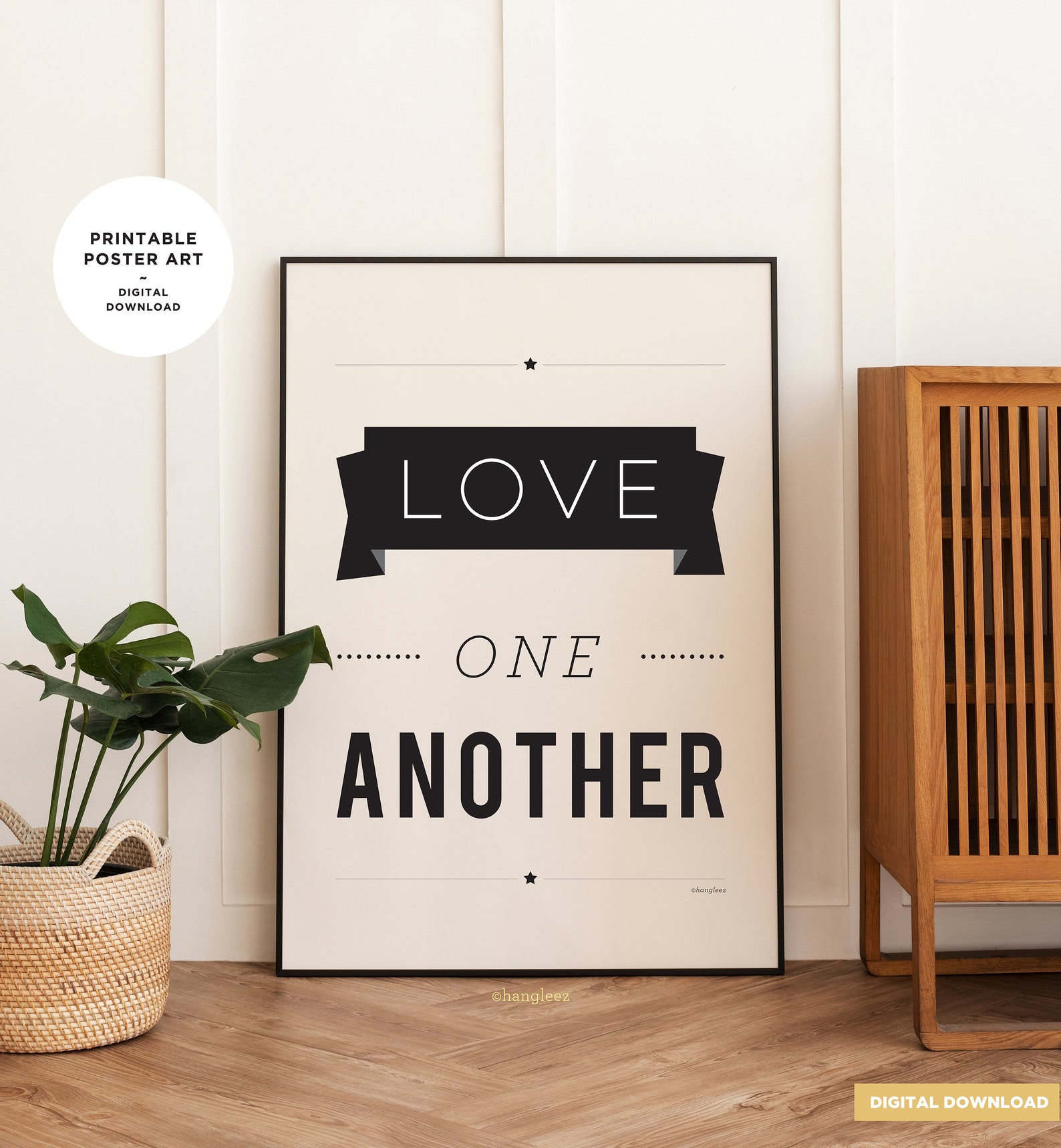 Love One Another, PRINTABLE Wall Poster Art, Typography Statement ...