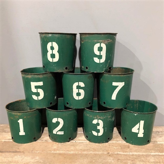 Numbered Vintage Garden Flower Pots - Etsy UK