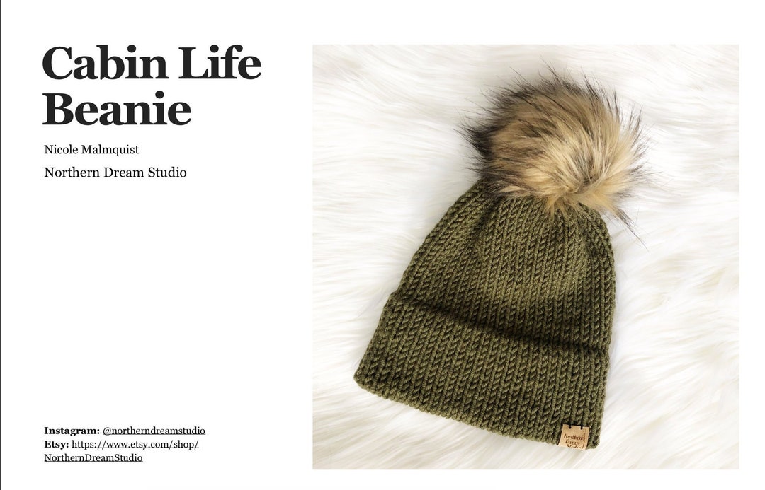 KNITTING PATTERN // Cabin Life Beanie // Double Brim Hat - Etsy