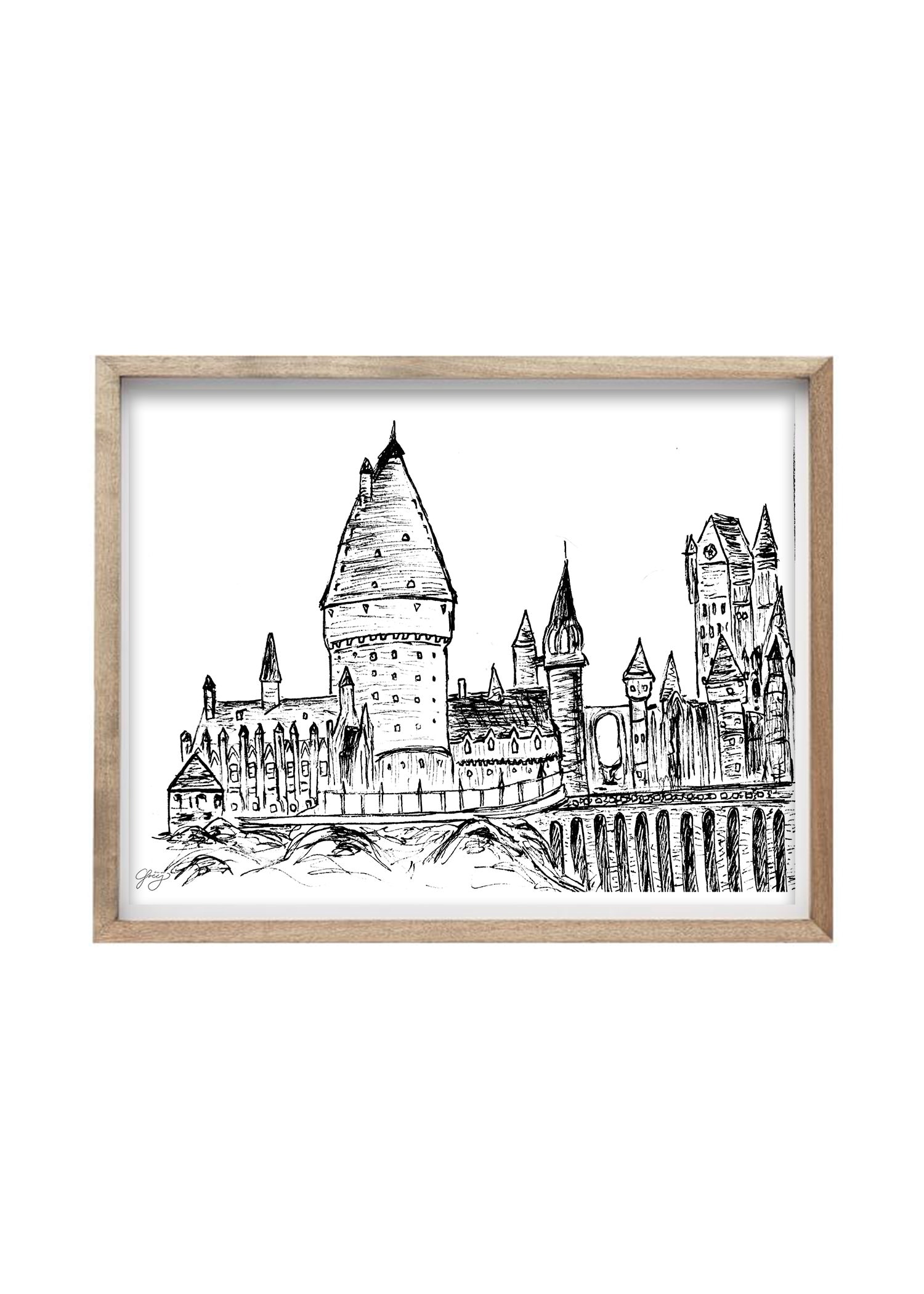 Hogwarts Line Drawing