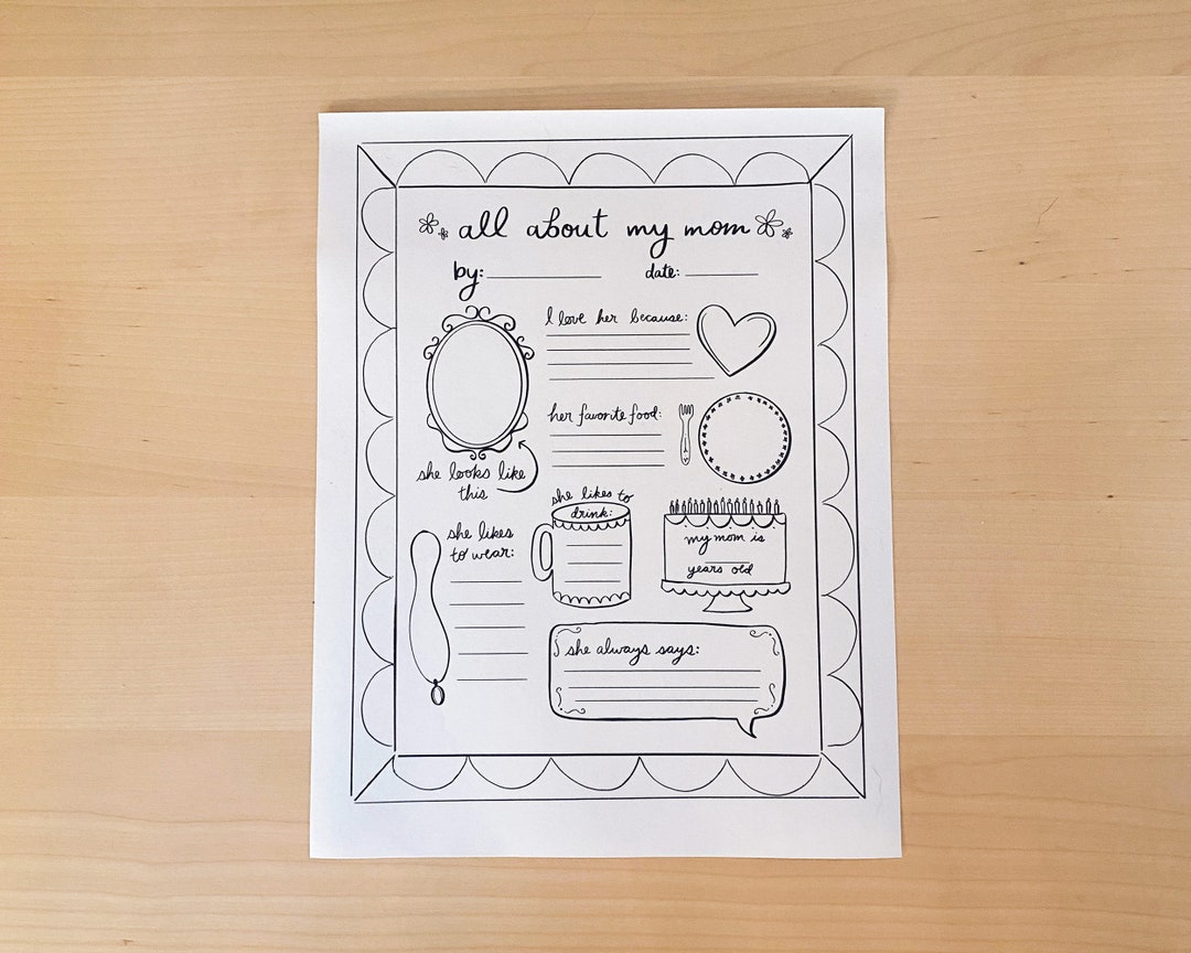 All About My Mom Printable Coloring & Activity Page | Mother’s Day ...