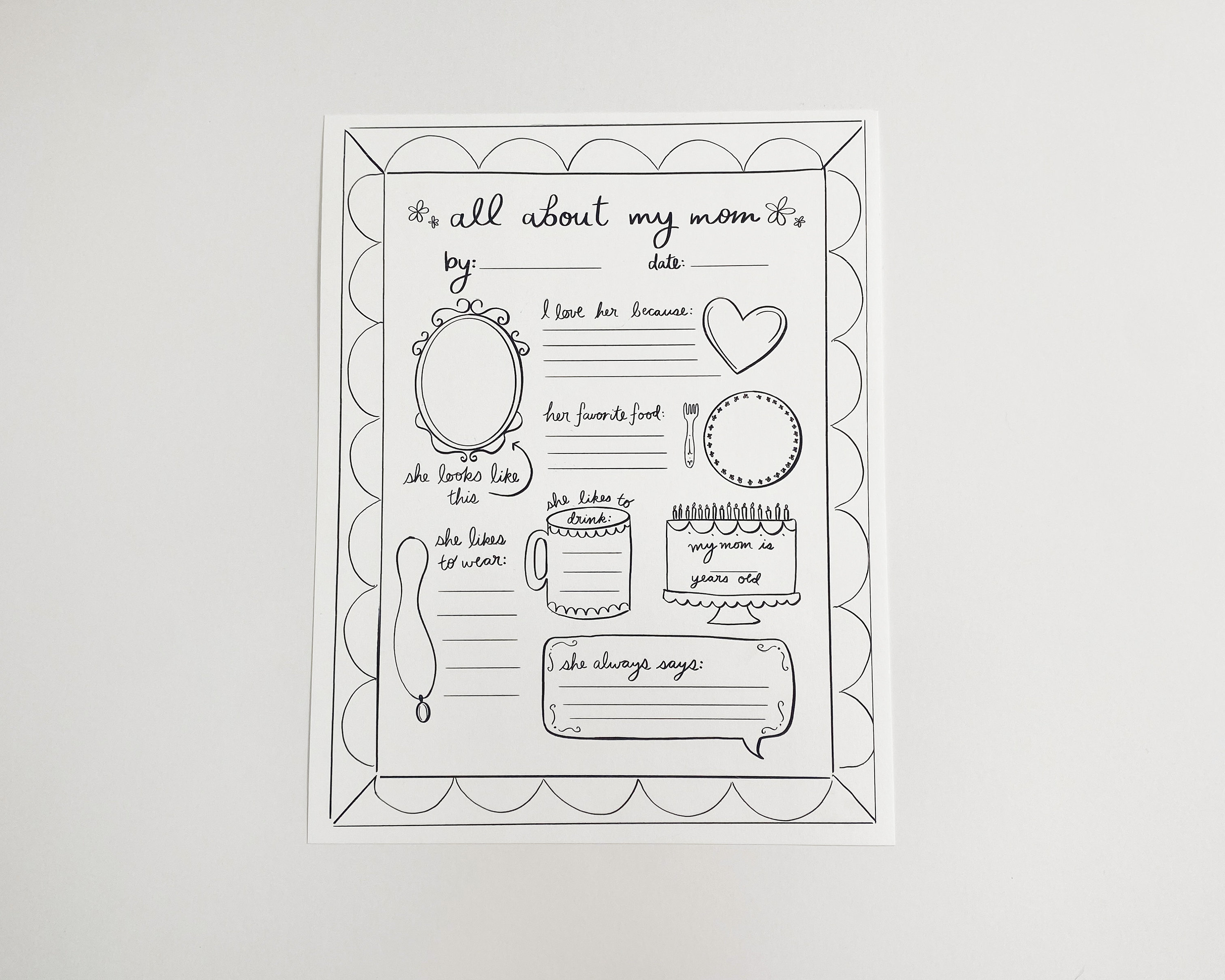 All About My Mom Printable Coloring & Activity Page Mothers Day ...