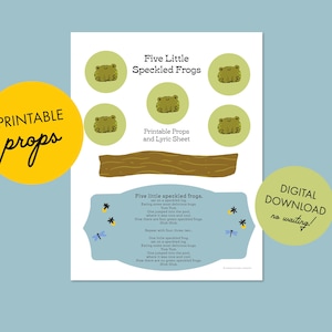 Five Little Speckled Frogs Printable Props & Lyrics (digital Download ...