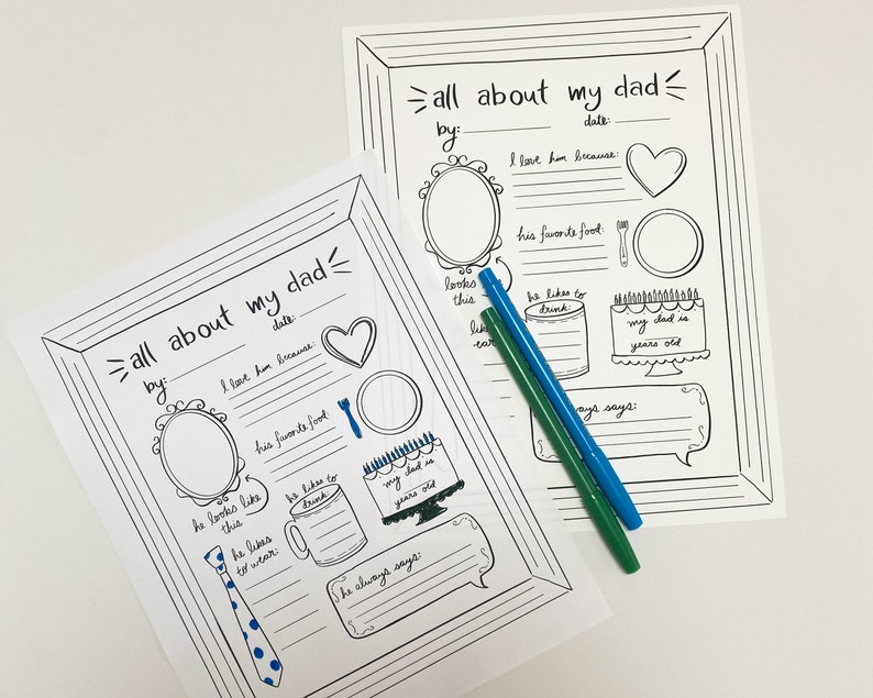 Father’s Day Printable Coloring and Activity Page All About My Dad ...