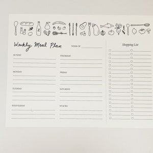 Weekly Meal Plan Printable PDF Letter Size 8.5x11 Digital Download With ...