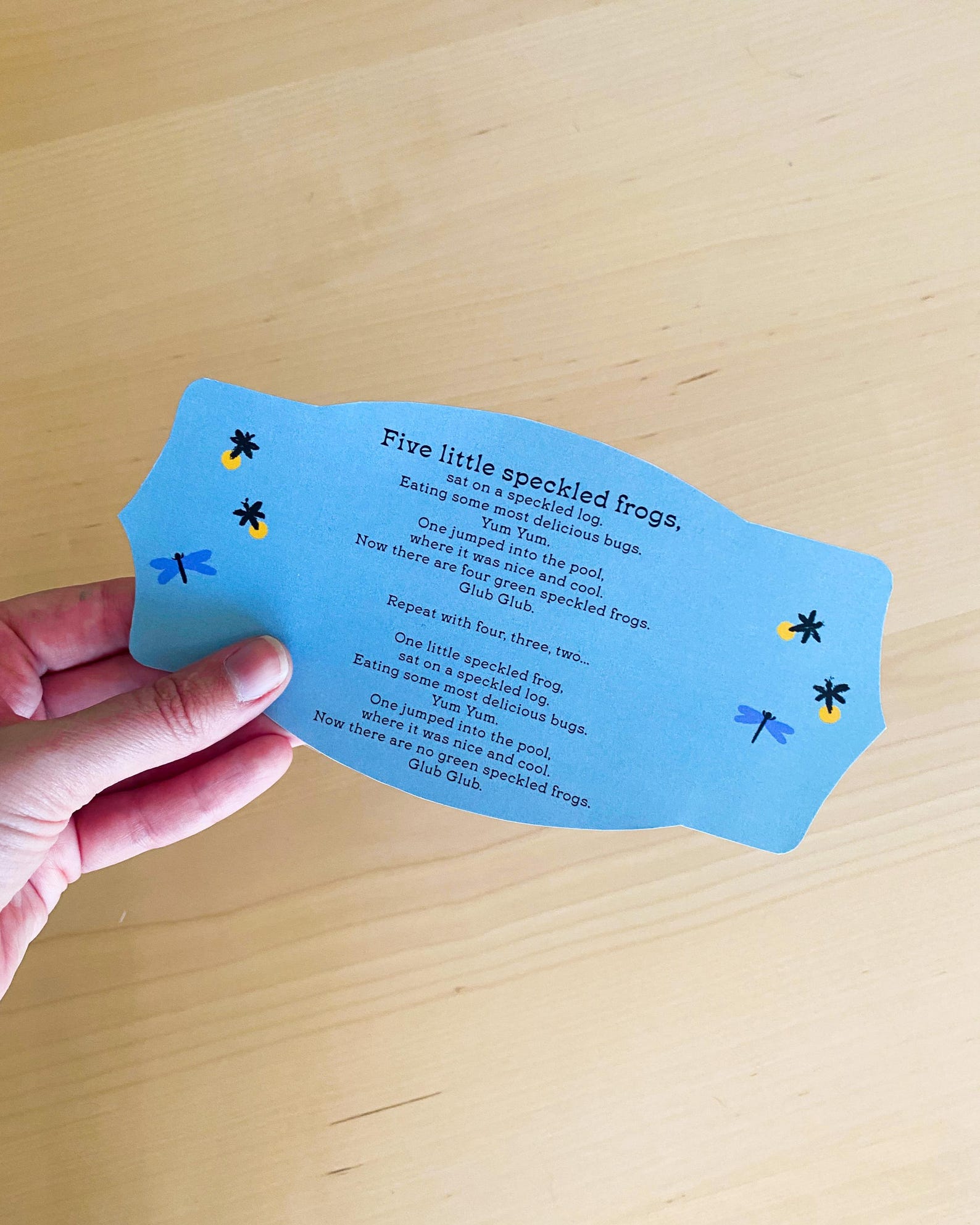 Five Little Speckled Frogs Printable Props & Lyrics (digital Download ...