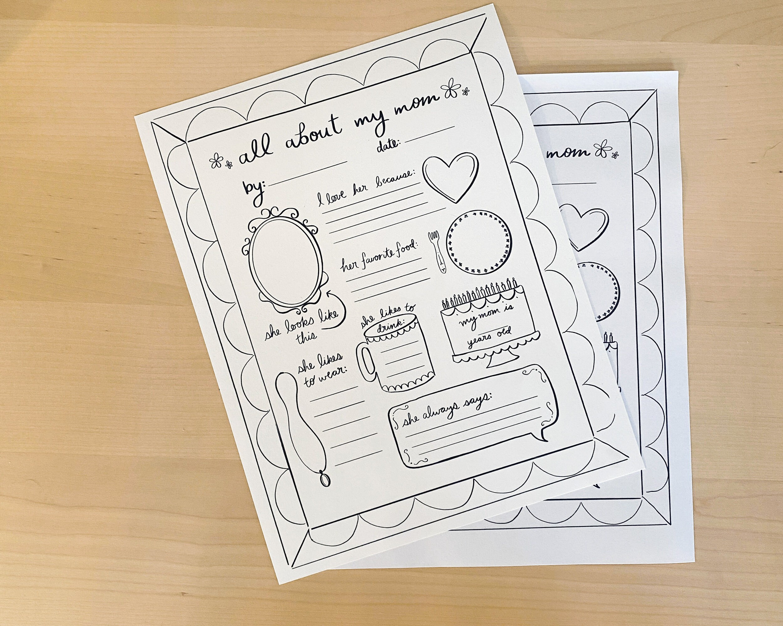 All About My Mom Printable Coloring & Activity Page Mothers Day ...