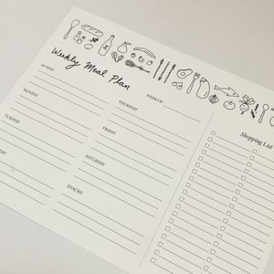 Weekly Meal Plan Printable PDF Letter Size 8.5x11 Digital Download With ...