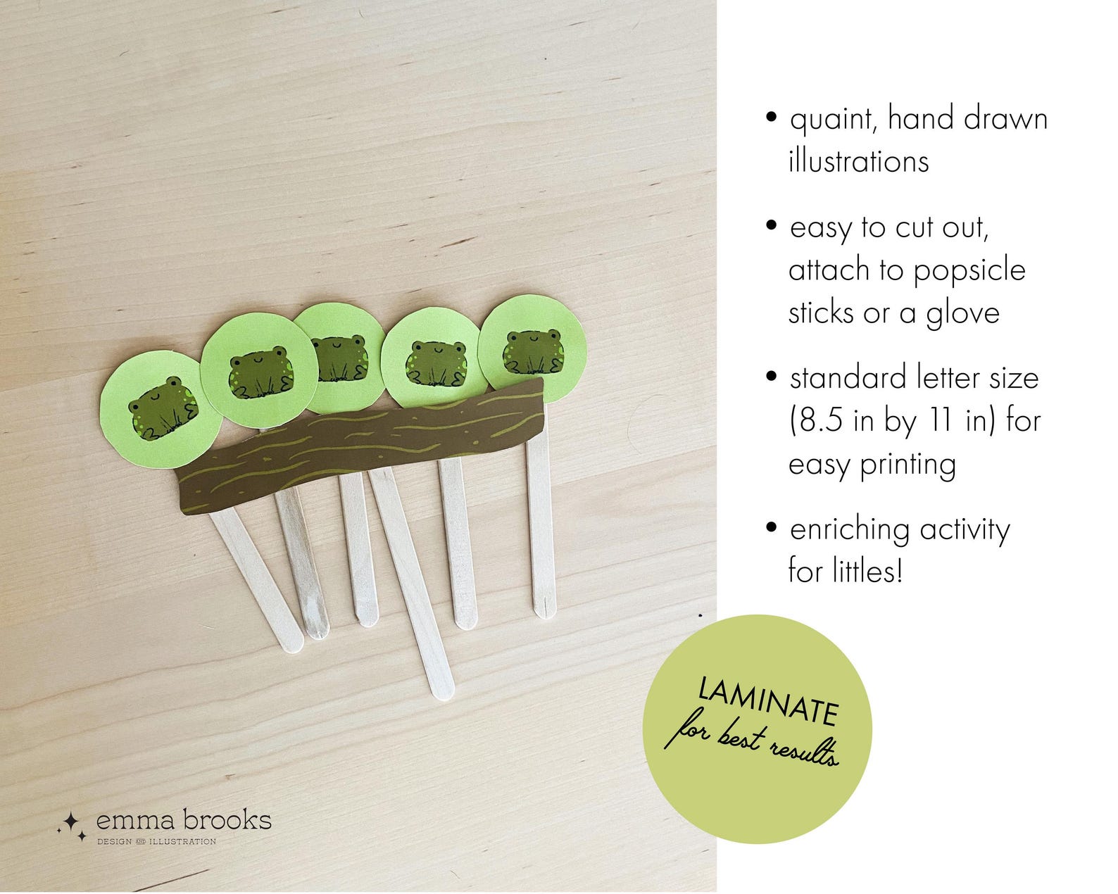 Five Little Speckled Frogs Printable Props & Lyrics (digital Download ...