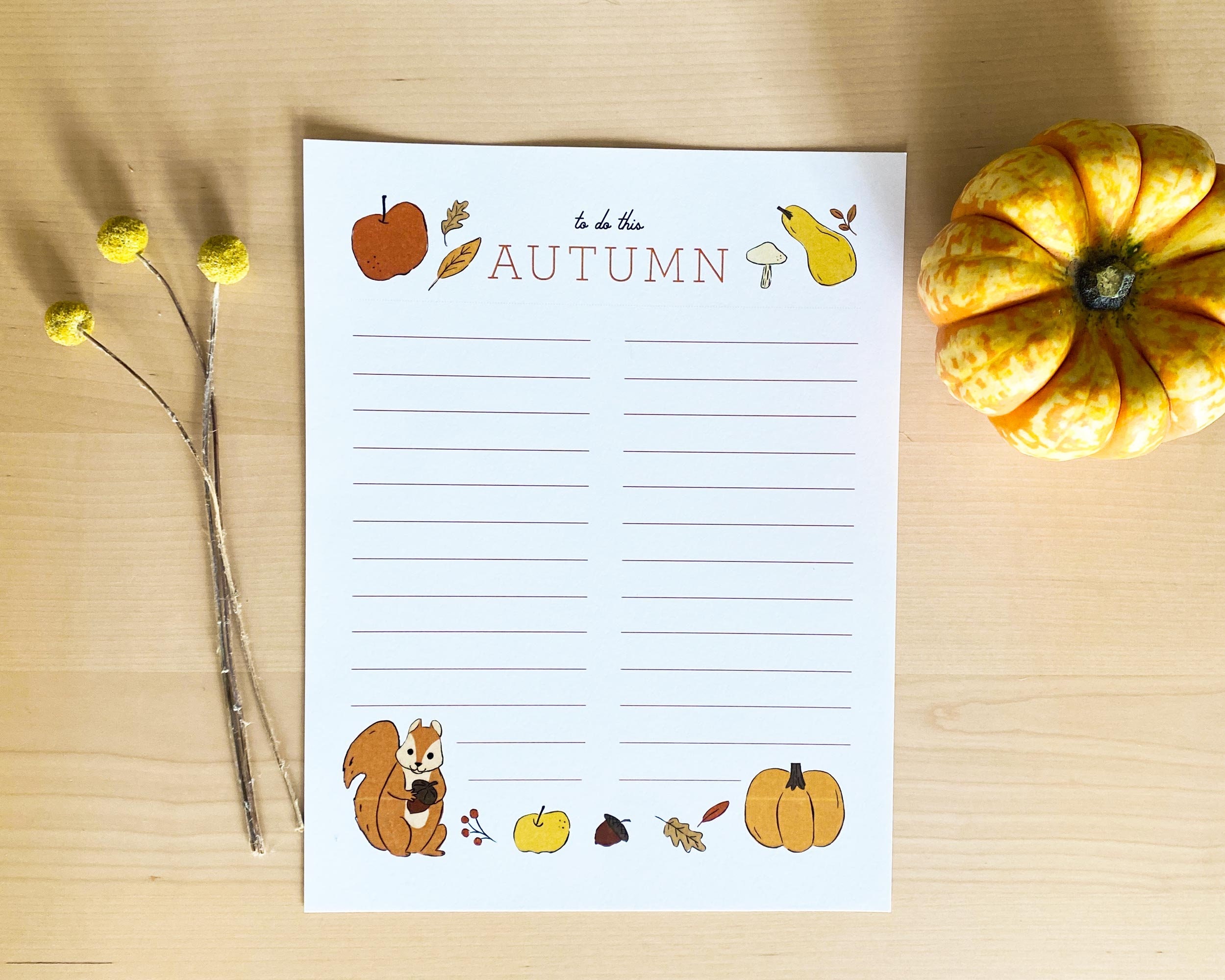 Autumn to Do List Printable Fall Bucket List Planning Letter Size 8 ...