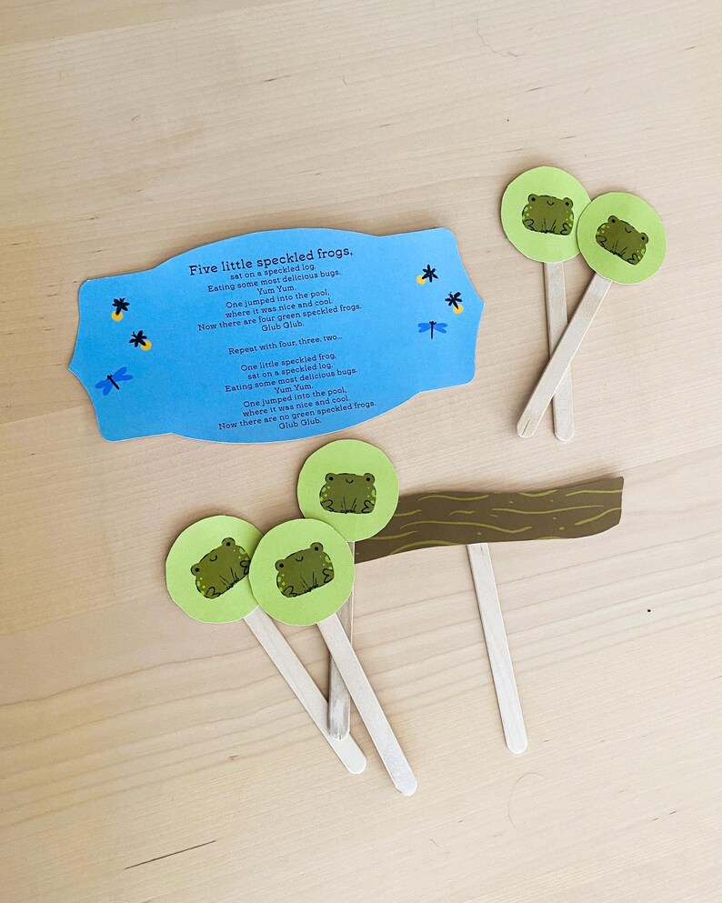 Five Little Speckled Frogs Printable Props & Lyrics (digital Download ...