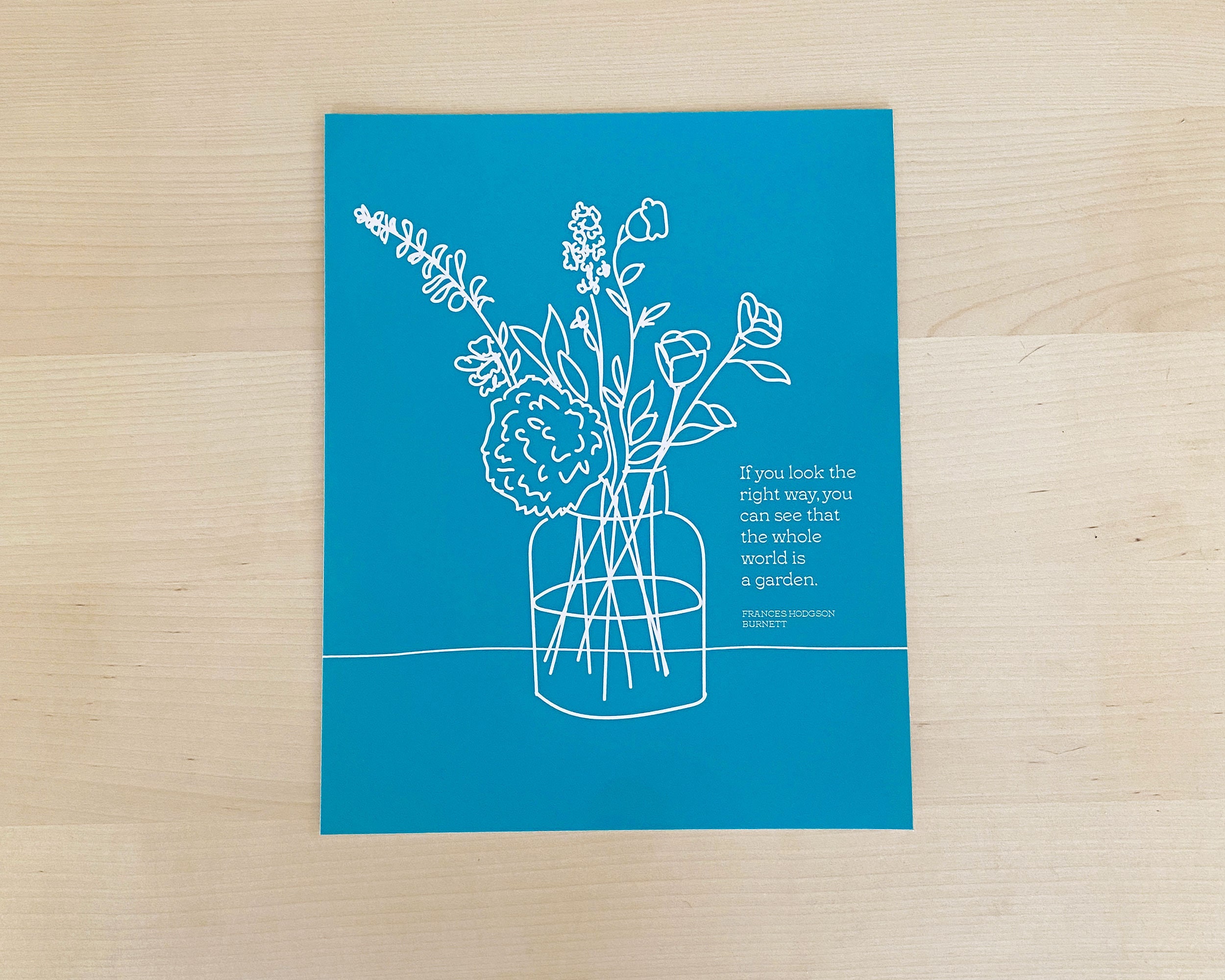 Minimalist Floral Line Drawing Quote Flowers in Vase Wall Art the Whole ...