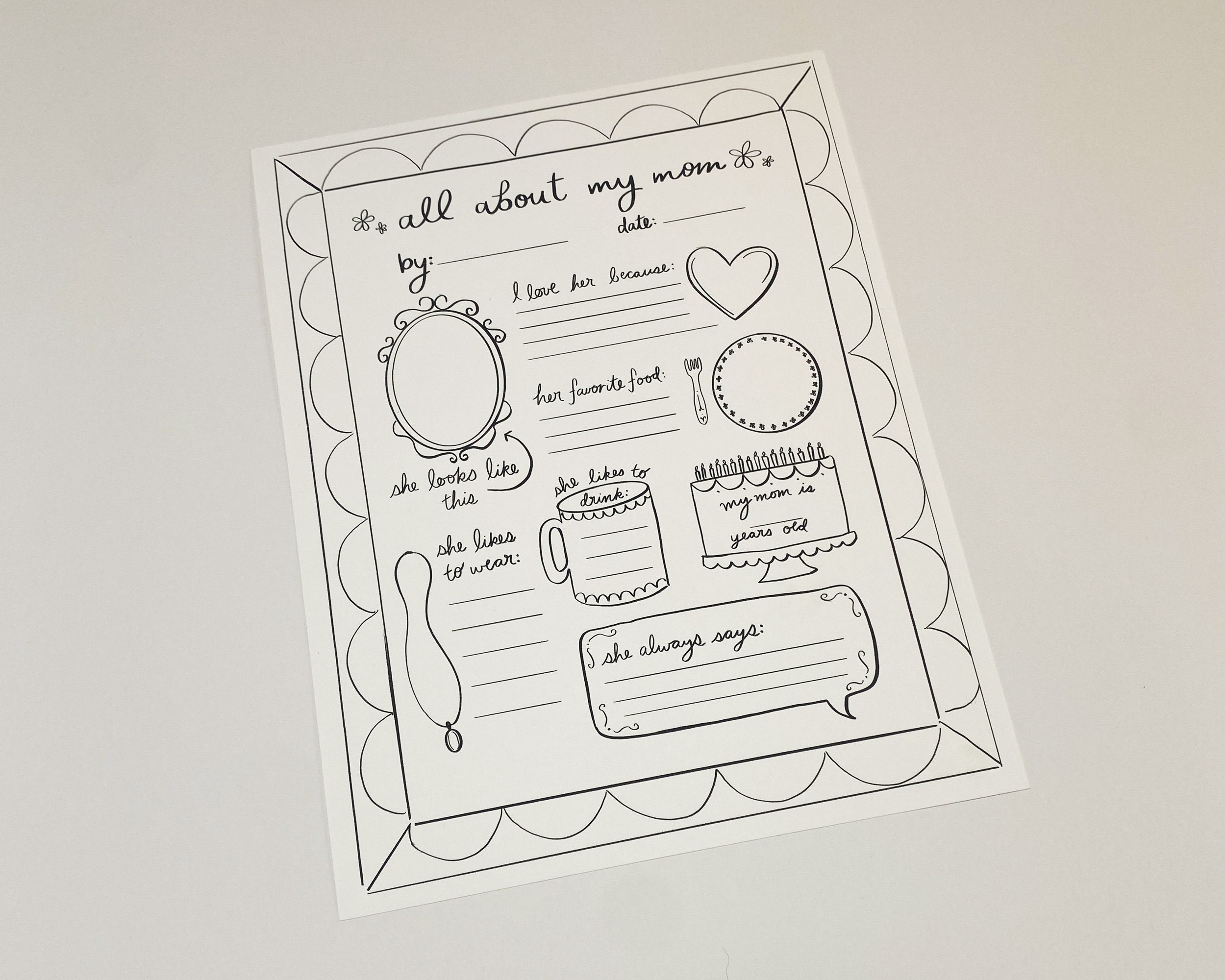 All About My Mom Printable Coloring & Activity Page Mothers Day ...