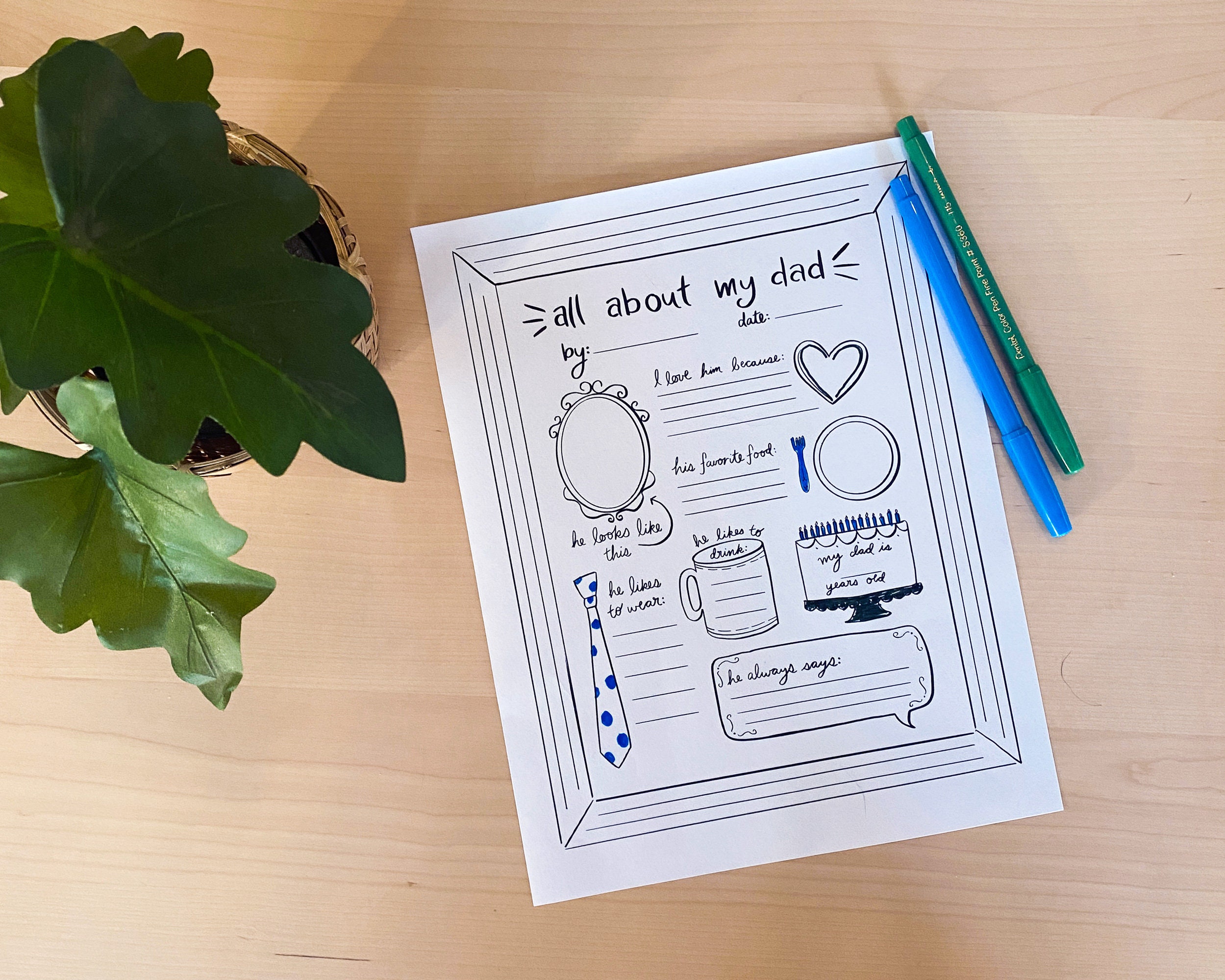 Father’s Day Printable Coloring and Activity Page All About My Dad ...