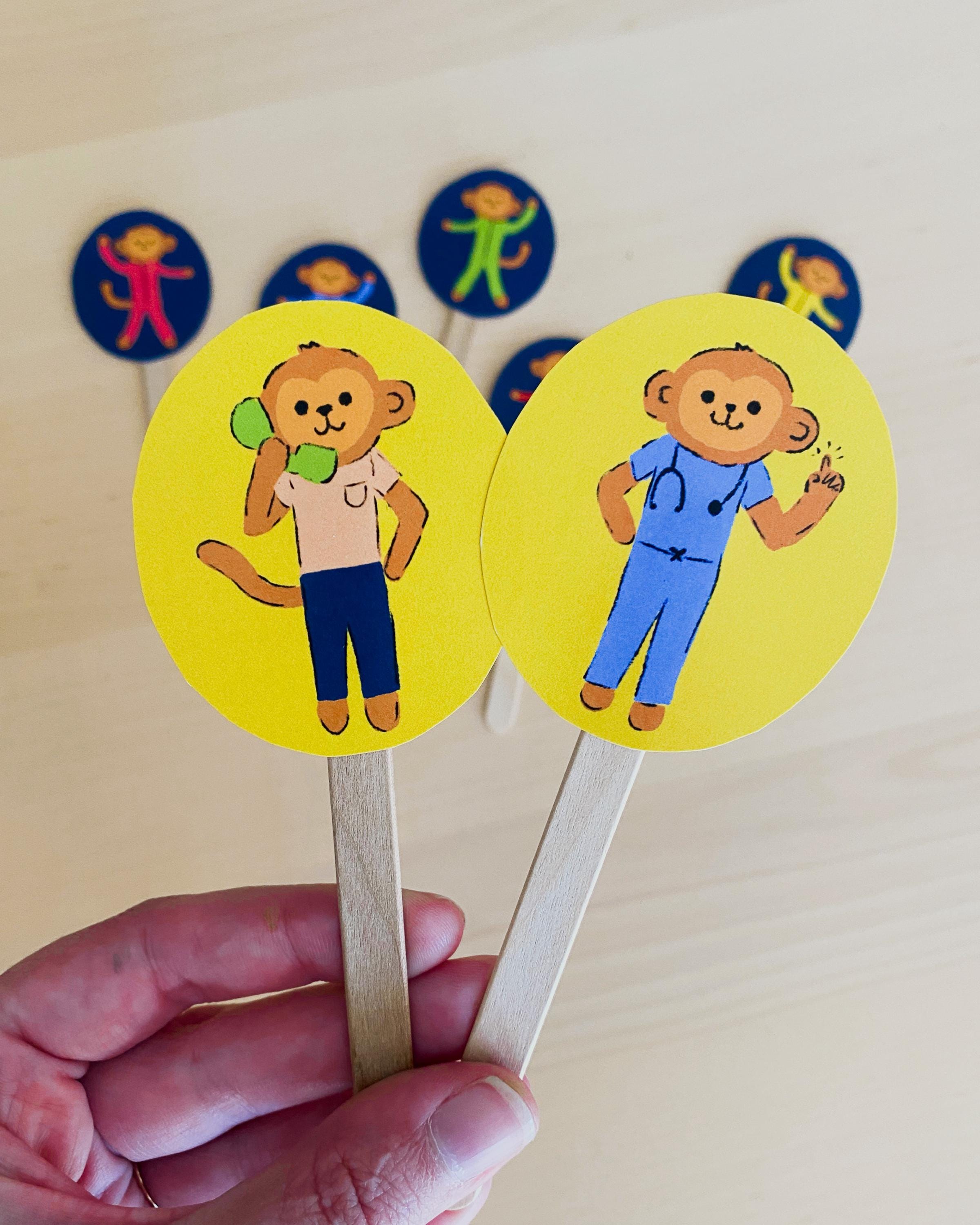 Five Little Monkeys Jumping on the Bed Printable Props and Lyrics Sheet ...