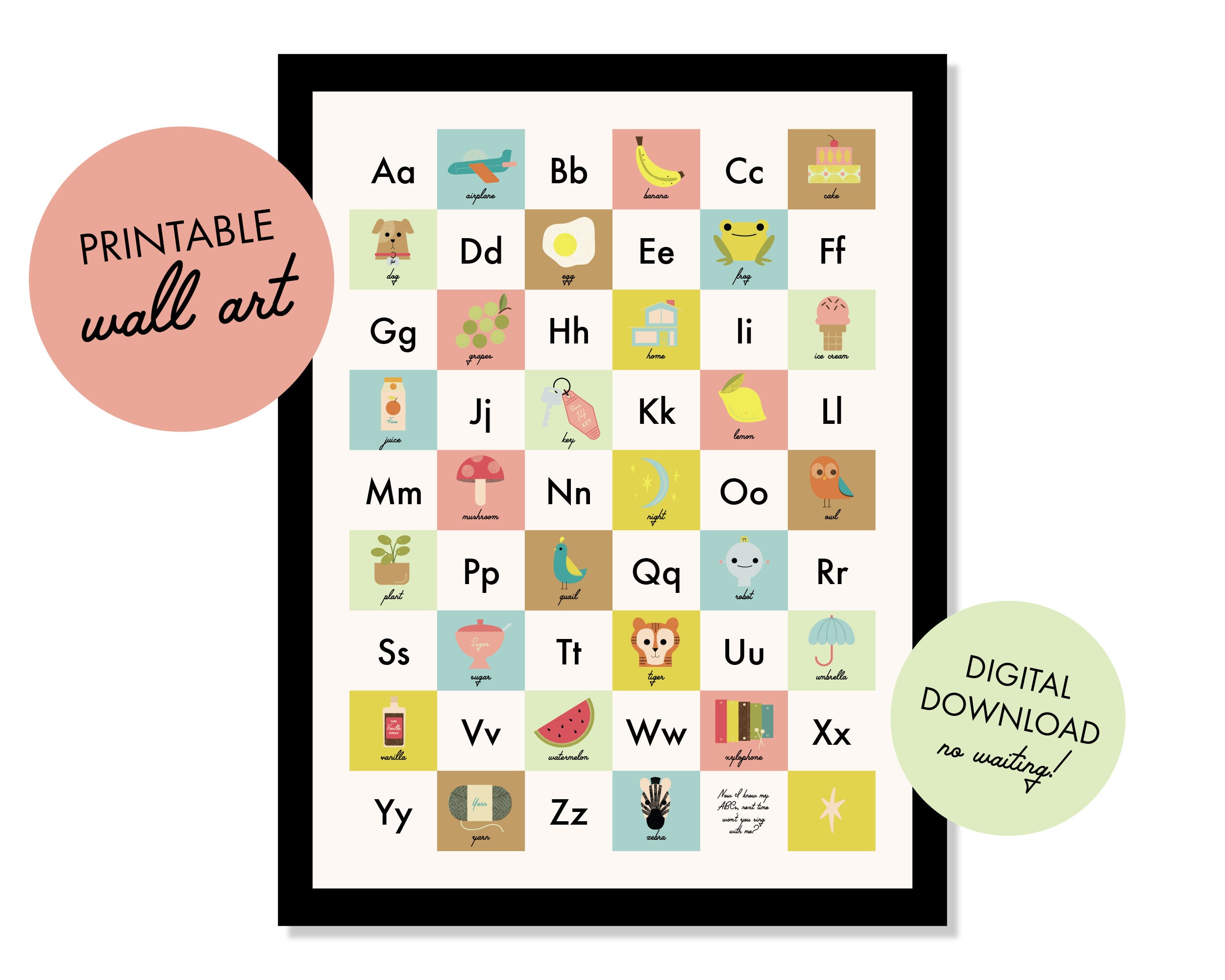 Alphabet Poster: Midcentury Modern Kids Nursery Decor (digital Download ...