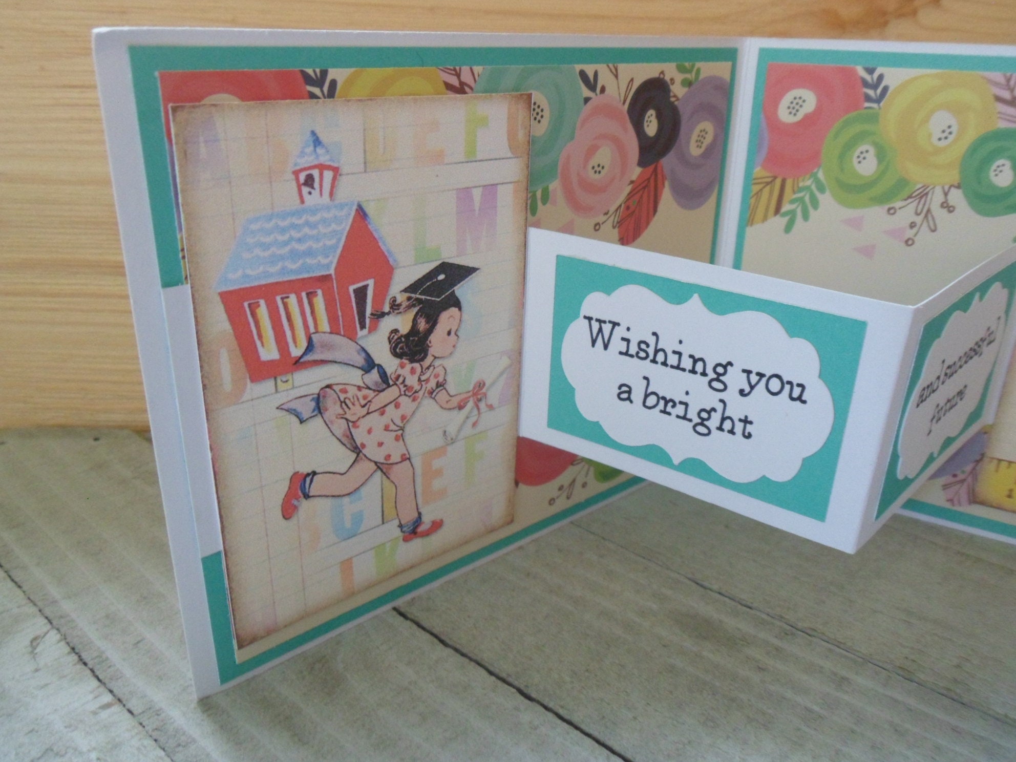 Handmade GRADUATION Accordion Fold Greeting Cards, Fancy Fold Cards ...