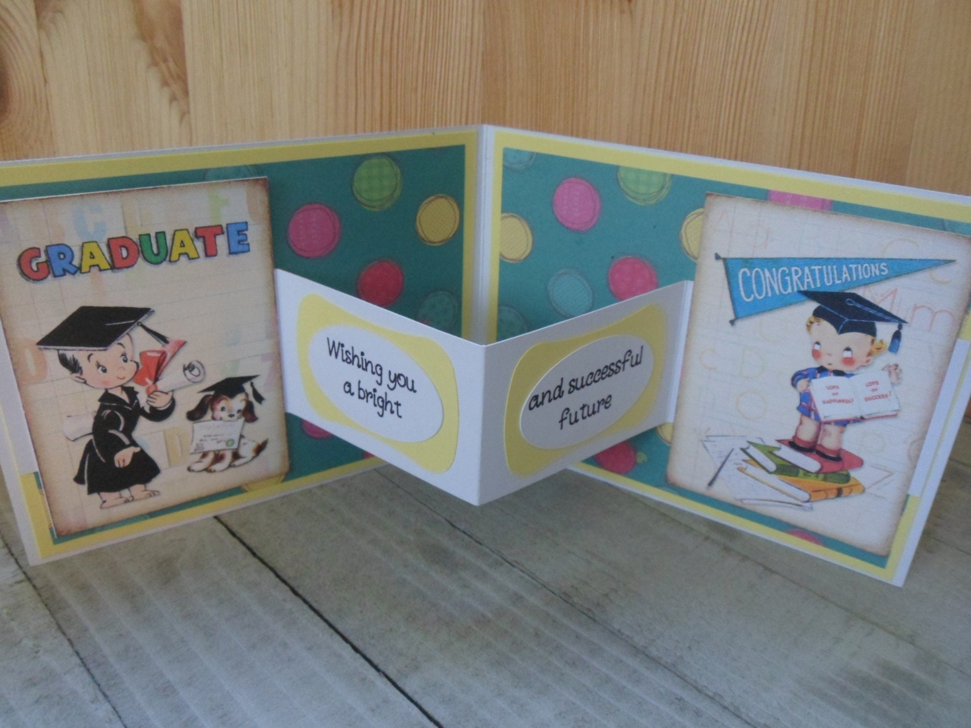 Handmade GRADUATION Accordion Fold Greeting Cards, Fancy Fold Cards ...