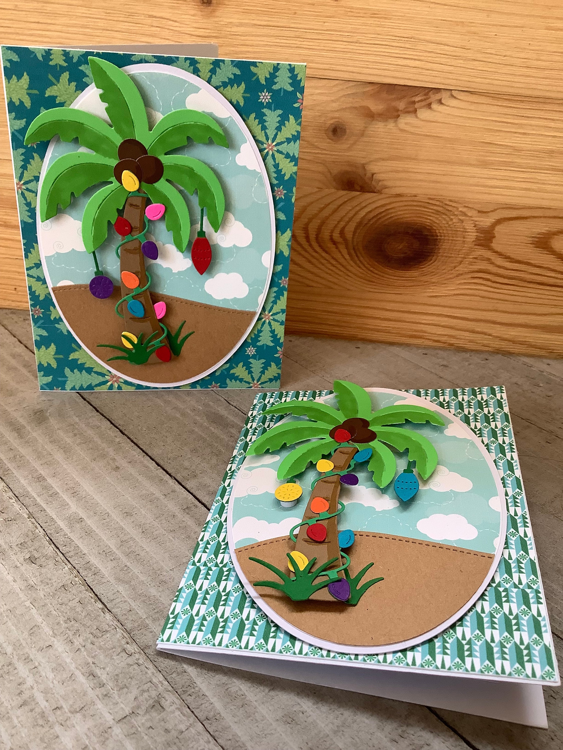 Handmade PALM TREE Tropical CHRISTMAS Greeting Cards, Choice - Etsy