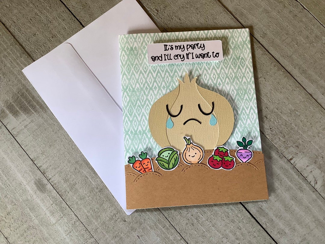 Handmade CRYING ONION Birthday Greeting Card - Etsy