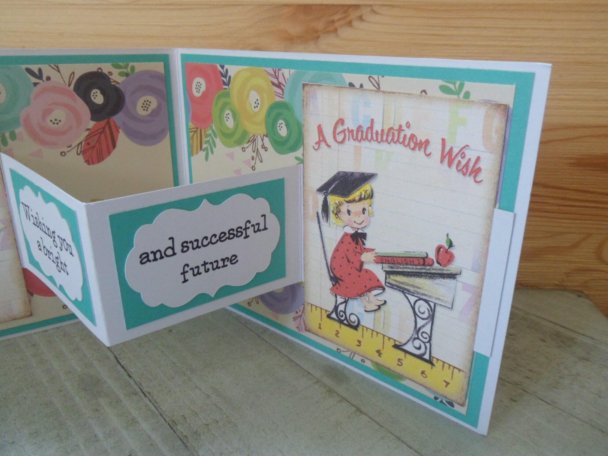 Handmade GRADUATION Accordion Fold Greeting Cards, Fancy Fold Cards ...