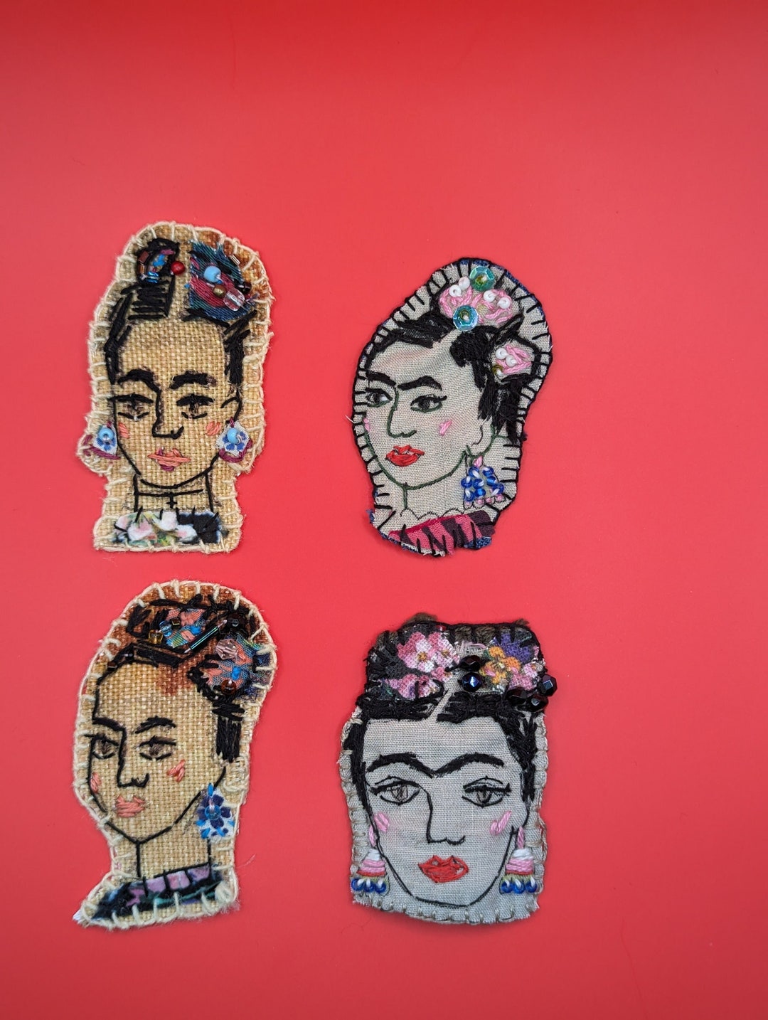 Frida Kahlo Embroidery Brooch Frida Kahlo Art Embroidery Brooch Patch Pin Wearable Art Frida ...