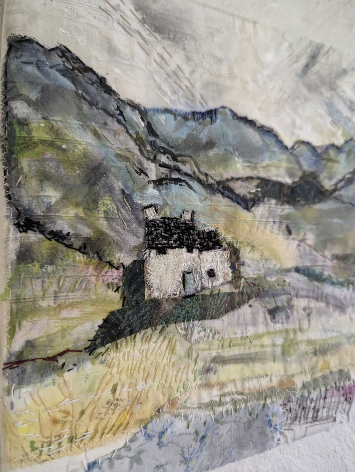 Welsh Textile Art Landscape Welsh Cottage Art Welsh Landscape Snowdonia ...