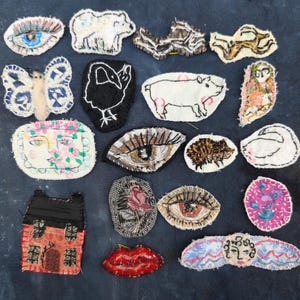 Embroidery Brooch Pin, Hand Stitched Original Patch - Etsy