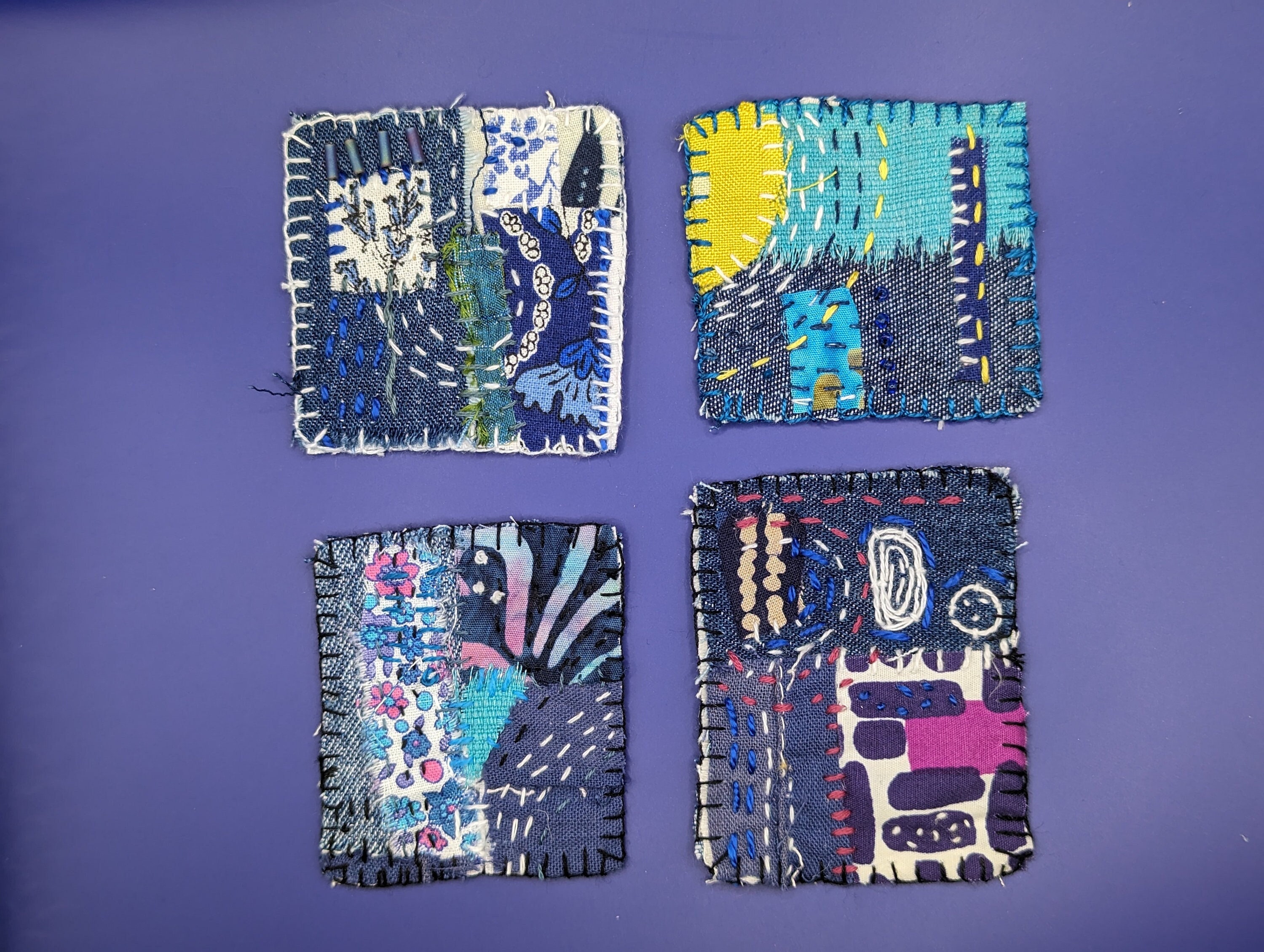 Sashiko Boro Stitched Brooch Patch Denim Patch Broach Visible Mending ...