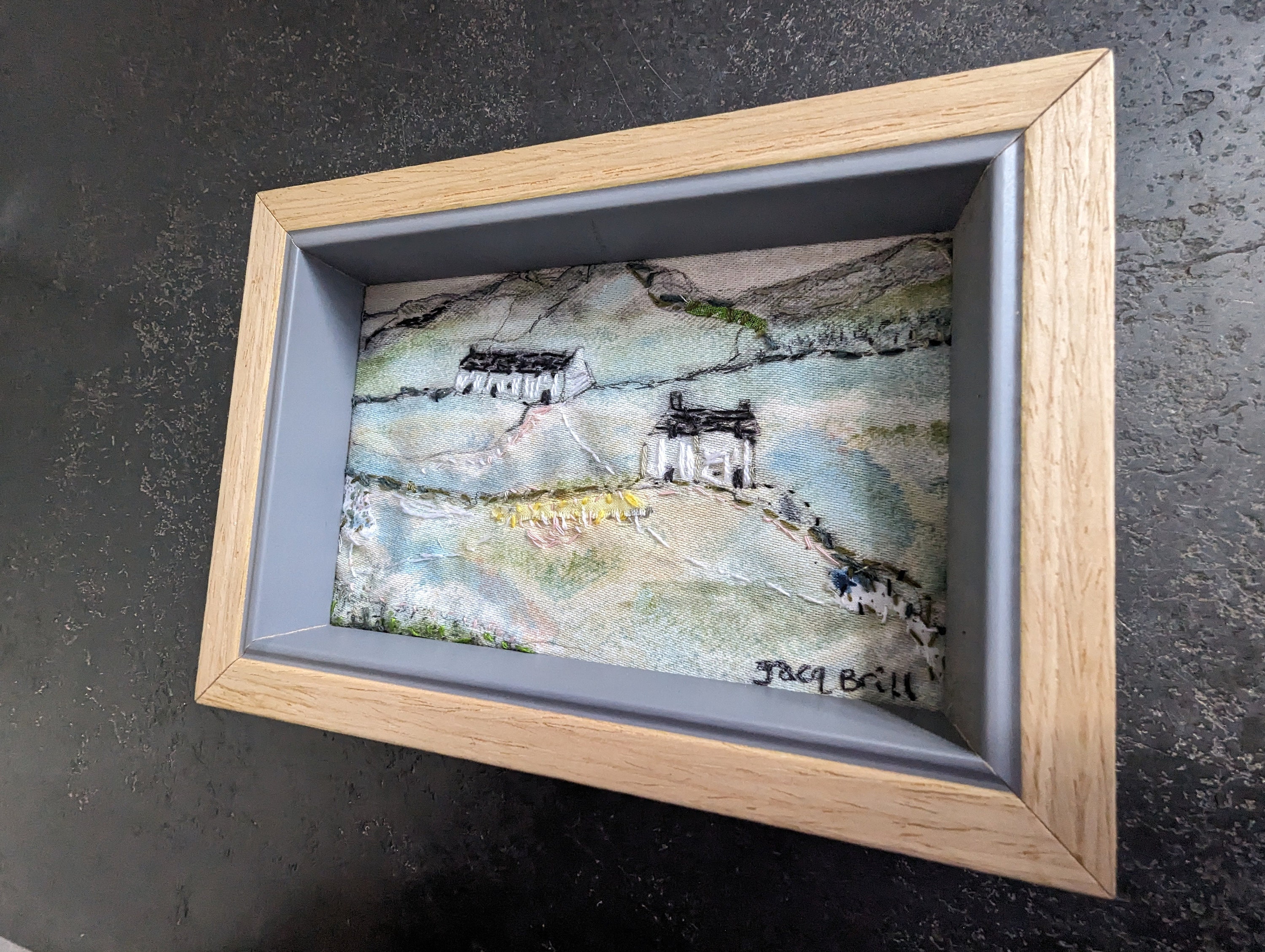 Welsh Textile Landscape Snowdonia White Stone Cottage Art Made in Wales ...